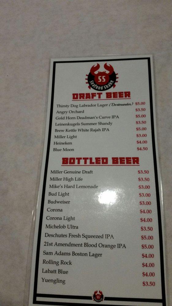 Menu at Seafood Shake pub & bar, Cleveland Heights