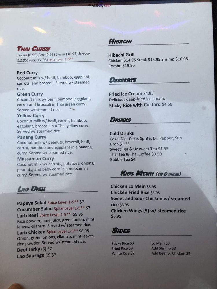 Menu at Som Tum Thai restaurant, Murfreesboro