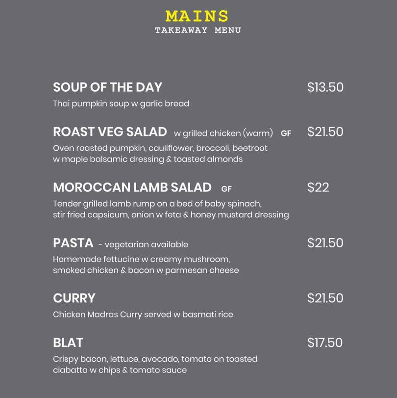 Menu at CIBO Cafe, Whangarei