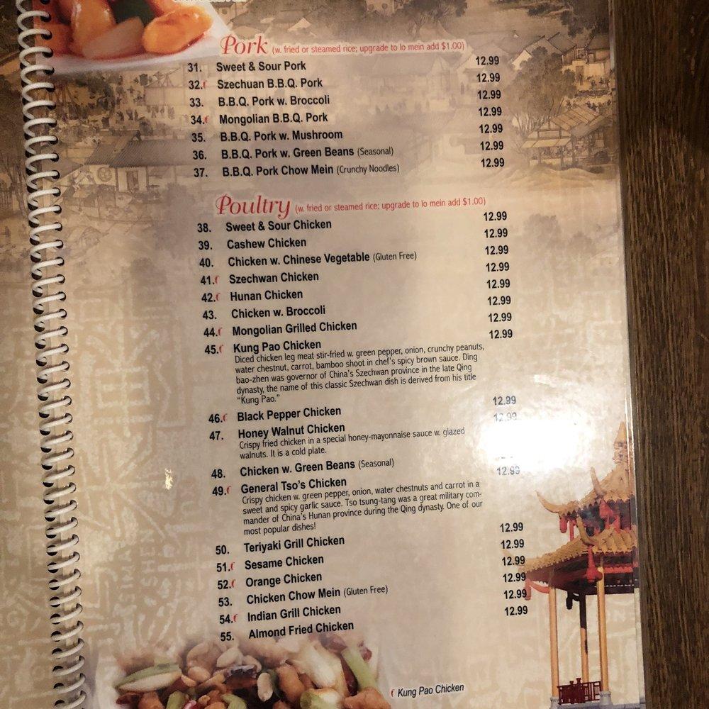 Menu at Dragon Village restaurant, Colville