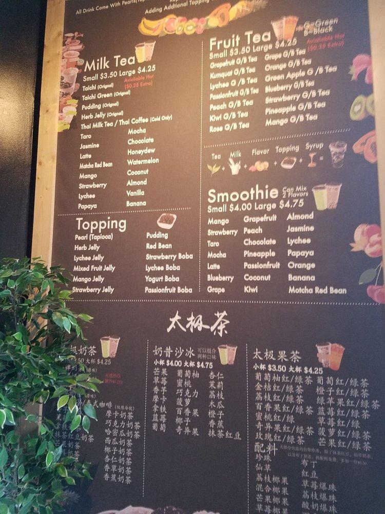 Menu at Tai Chi Bubble Tea restaurant, Irondequoit, E Ridge Rd