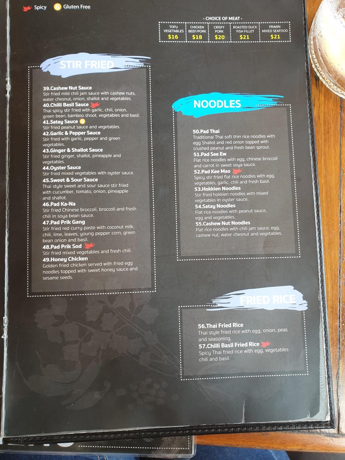 Menu at Andaman Thai Restaurant, Shellharbour