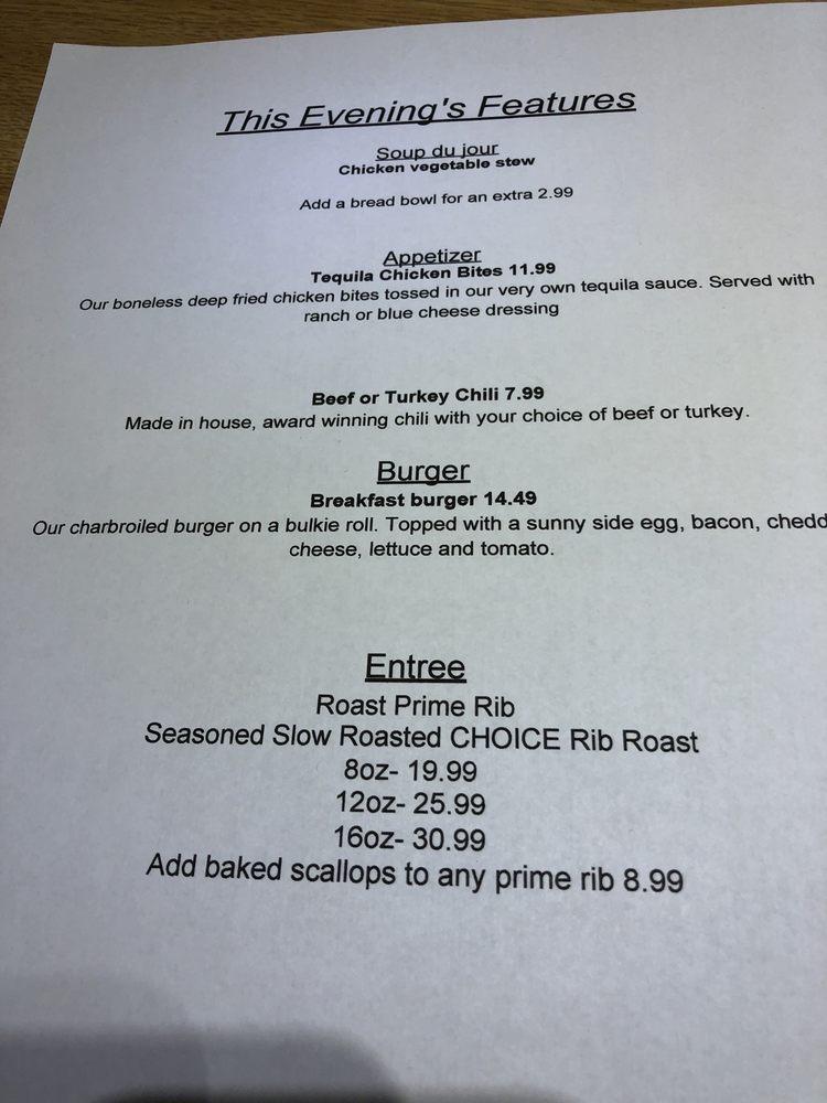 Menu at CJ's Penalty Box restaurant, Lincoln, 11 Pollard Rd