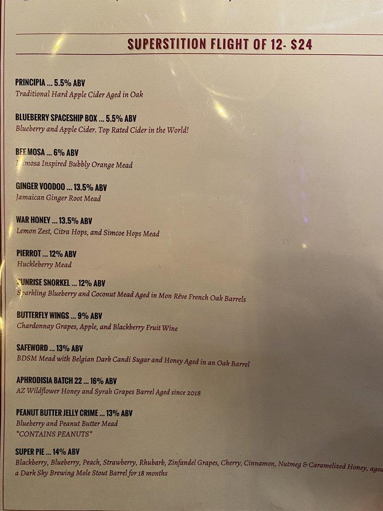 Menu at Superstition Downtown pub & bar, Phoenix