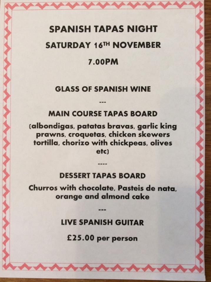 Menu at Lympne Castle restaurant, Lympne