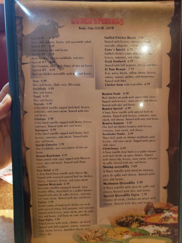 Menu at El Toro Bravo Nettleton restaurant, Nettleton