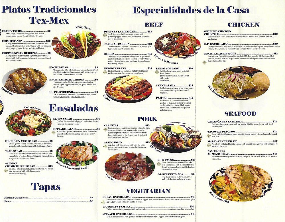 Menu at Hecho En Waco Mexican Cuisine restaurant, Waco