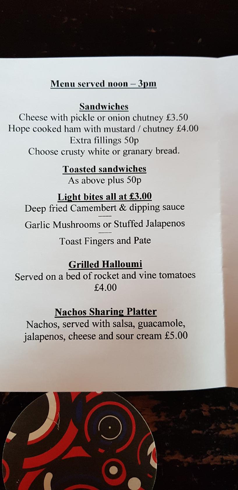 Menu at The Hope pub & bar, Carshalton, 48 West St