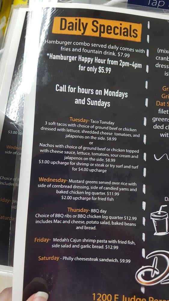 Menu at Dat Kitchen restaurant, Chalmette