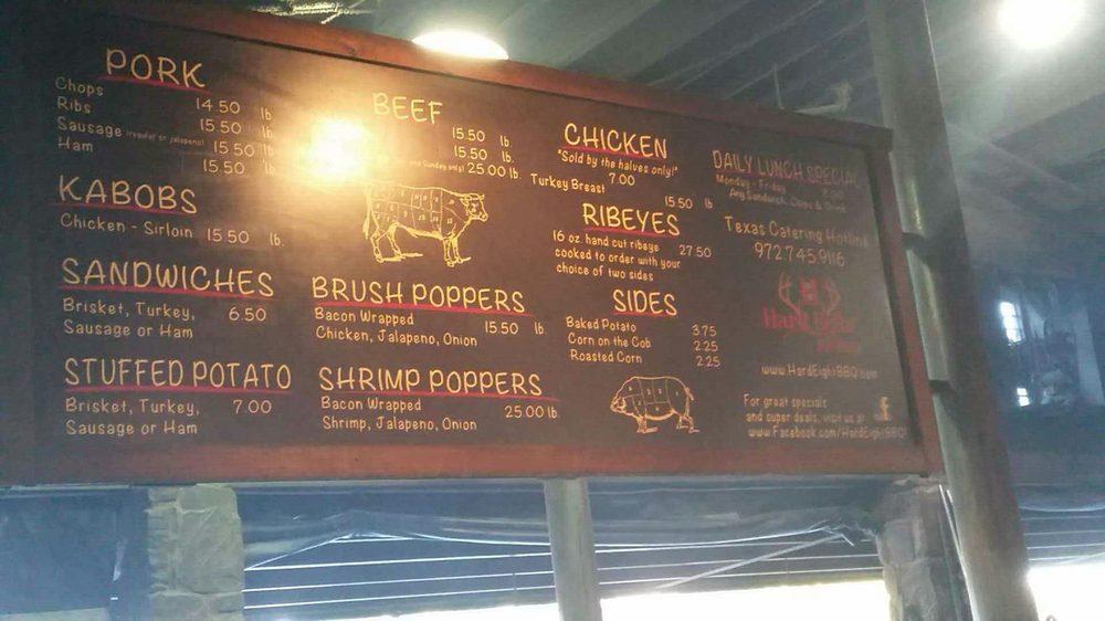 Menu at Hard Eight BBQ, Coppell