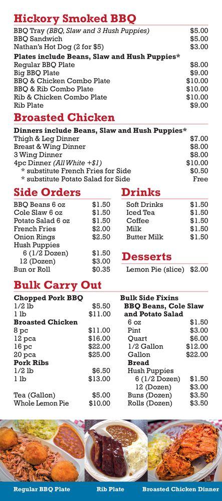 Menu at Little Pigs BBQ, Asheville, 384 McDowell St