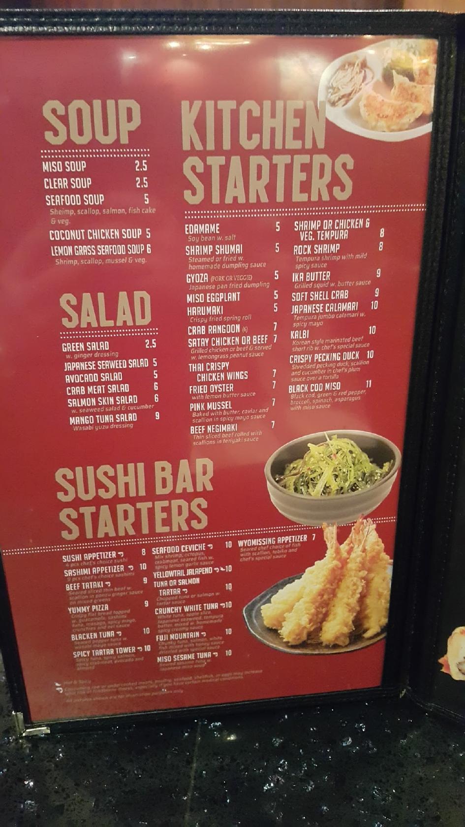 Menu at Masa Hibachi Sushi & Bar, Wyomissing