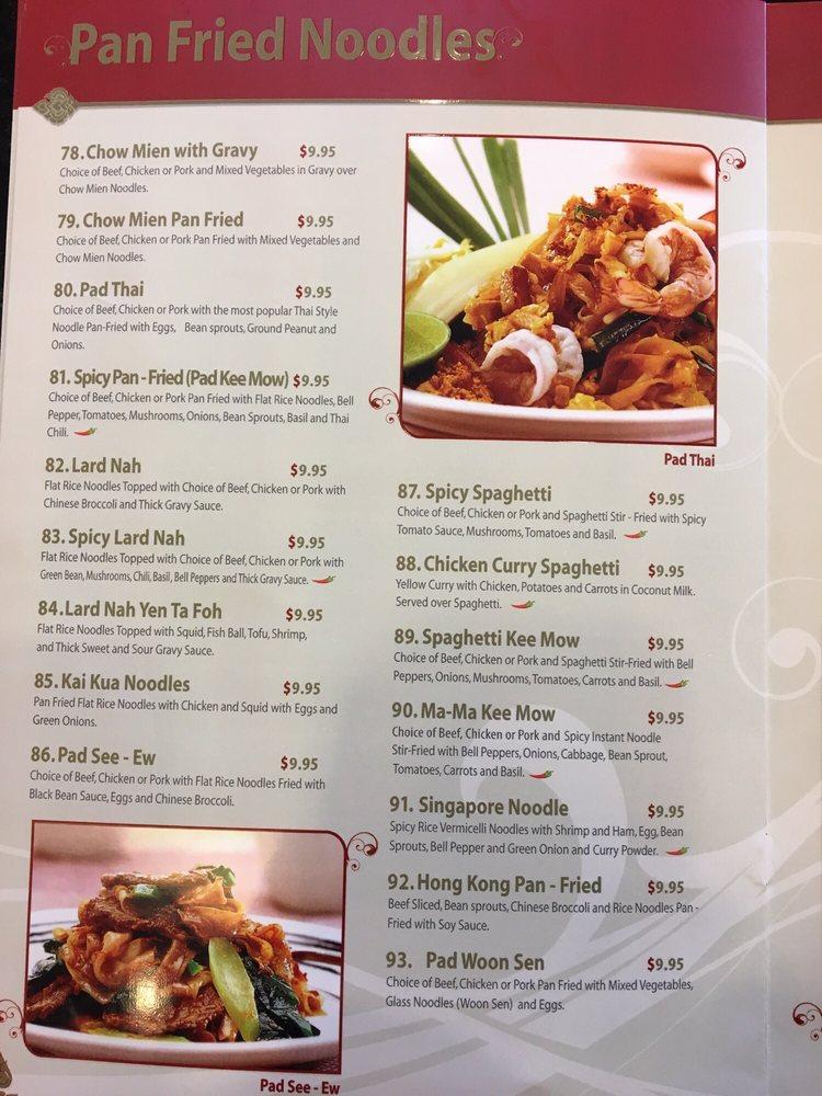 Menu at Thai House restaurant, Monterey Park, S Atlantic Blvd