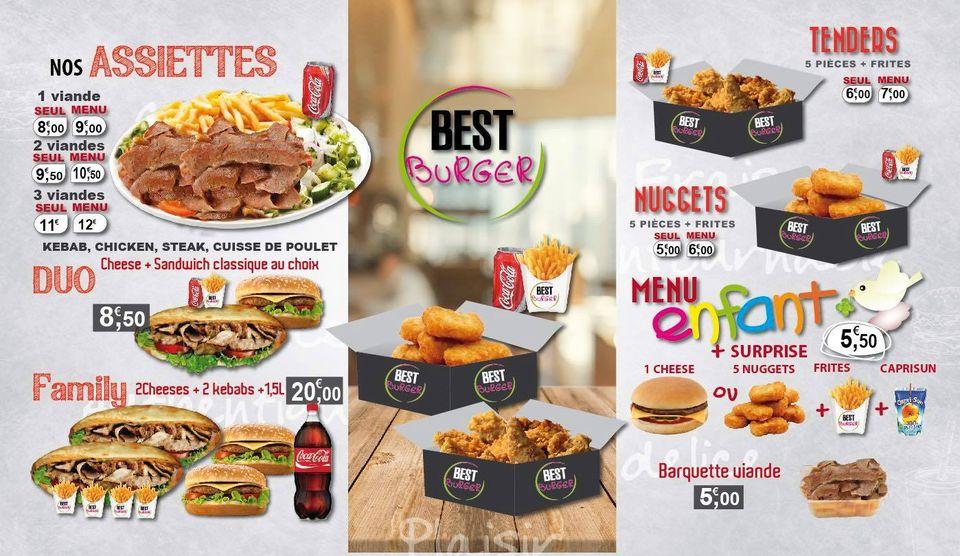 Menu at Best Burger restaurant, Nantes
