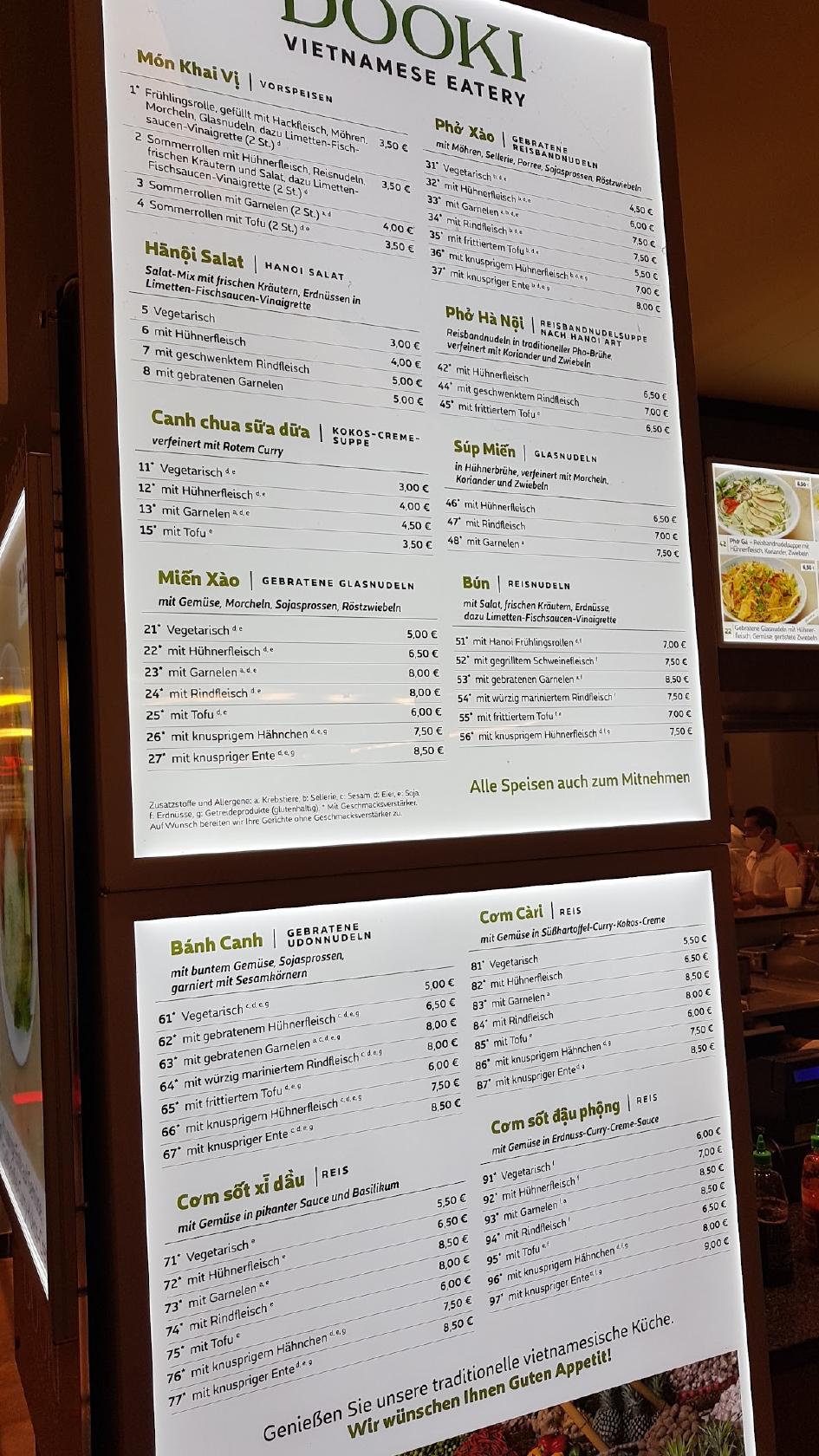 Speisekarte von DOOKI vietnamese eatery restaurant, Dresden