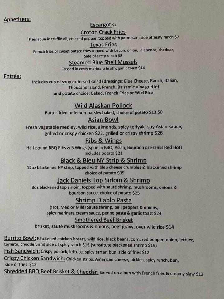 Menu at Red Anchor Inn restaurant, USA, S Croton Hardy Dr