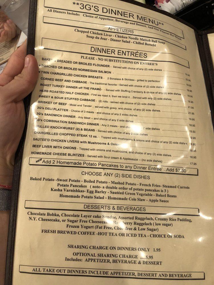 Menu at 3G's Gourmet Deli & Restaurant, Delray Beach
