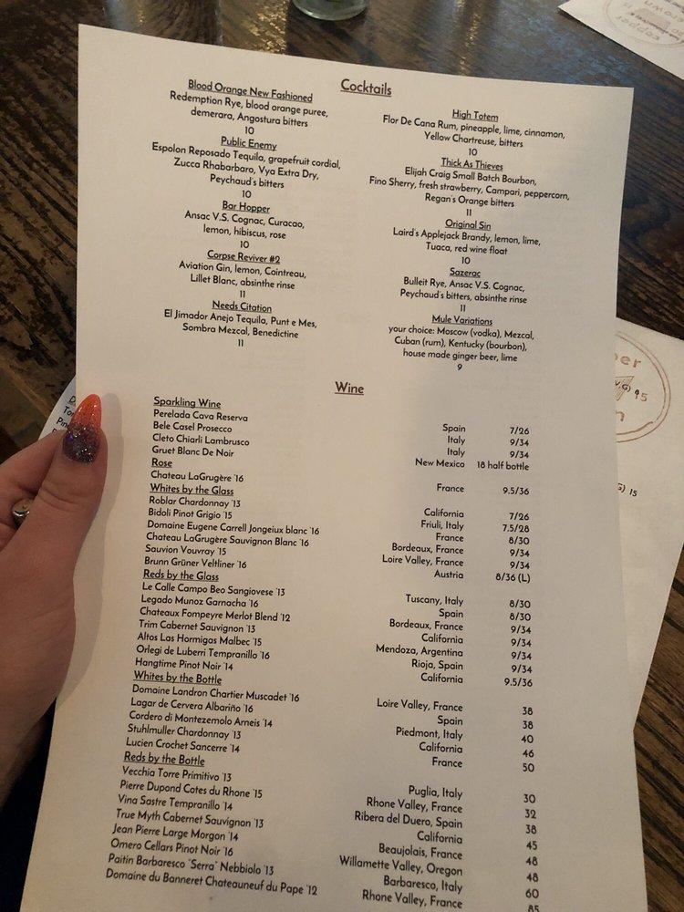 Menu at Copper Crown restaurant, Asheville, Tunnel Rd #100