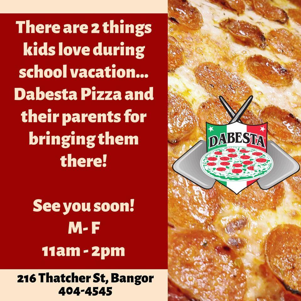 Menu at Dabesta Pizza pizzeria, Bangor