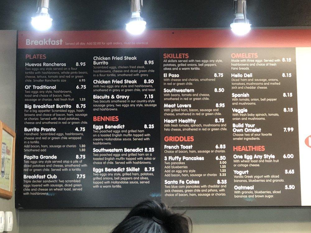 Menu at Hello Deli restaurant, Albuquerque, Jefferson St NE