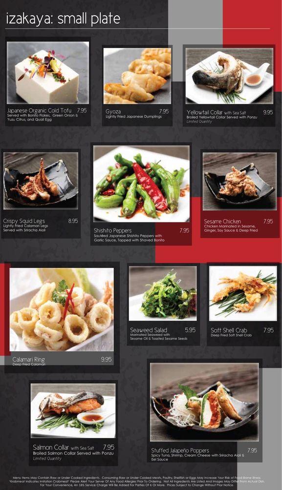 Menu at Sumo Japanese Restaurant, Ventura, S Victoria Ave