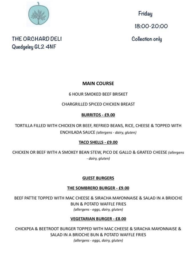 Menu at The Orchard Butchery cafe, Gloucester, Unit 5 The Orchard ...