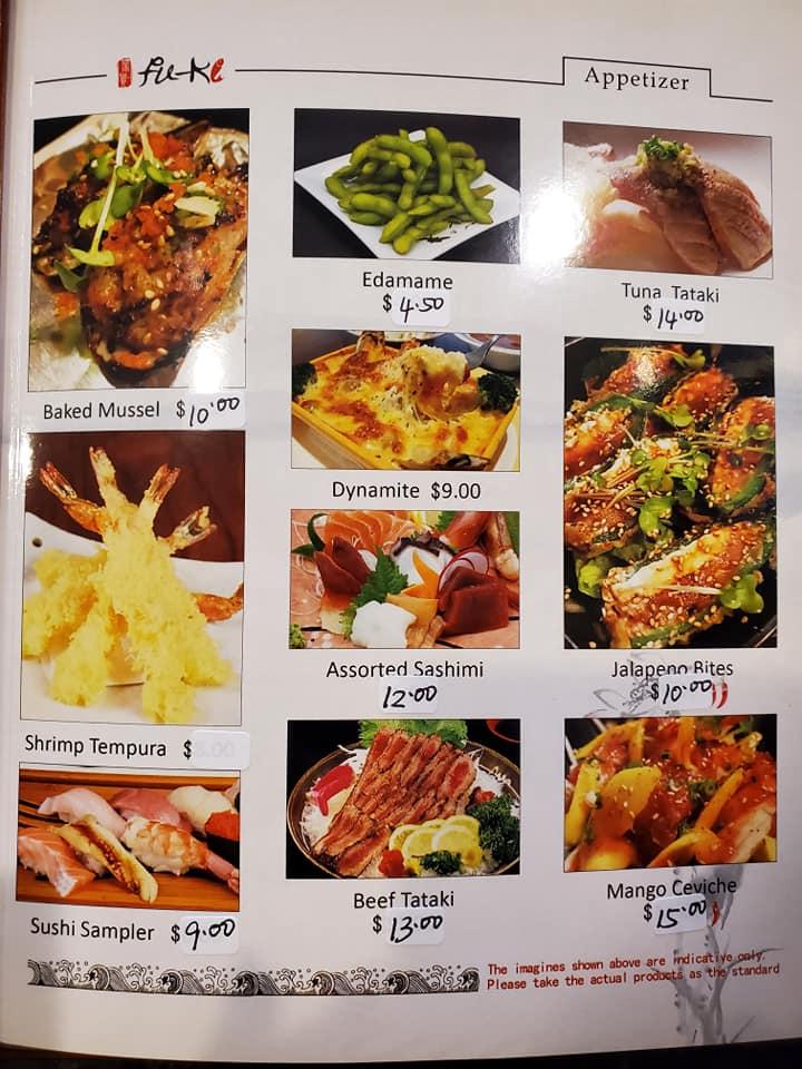 Menu at Fu-Ki Post Falls restaurant, Post Falls