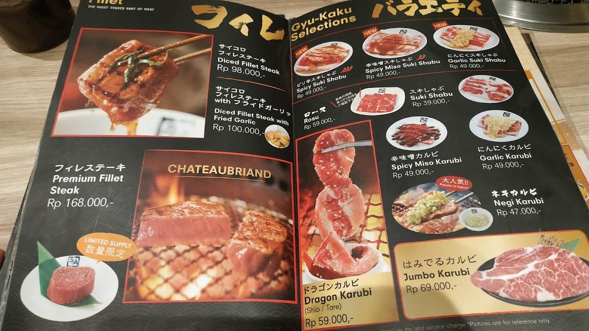 Menu at Gyu-Kaku Japanese BBQ, Bandung, PVJ. Resort Level
