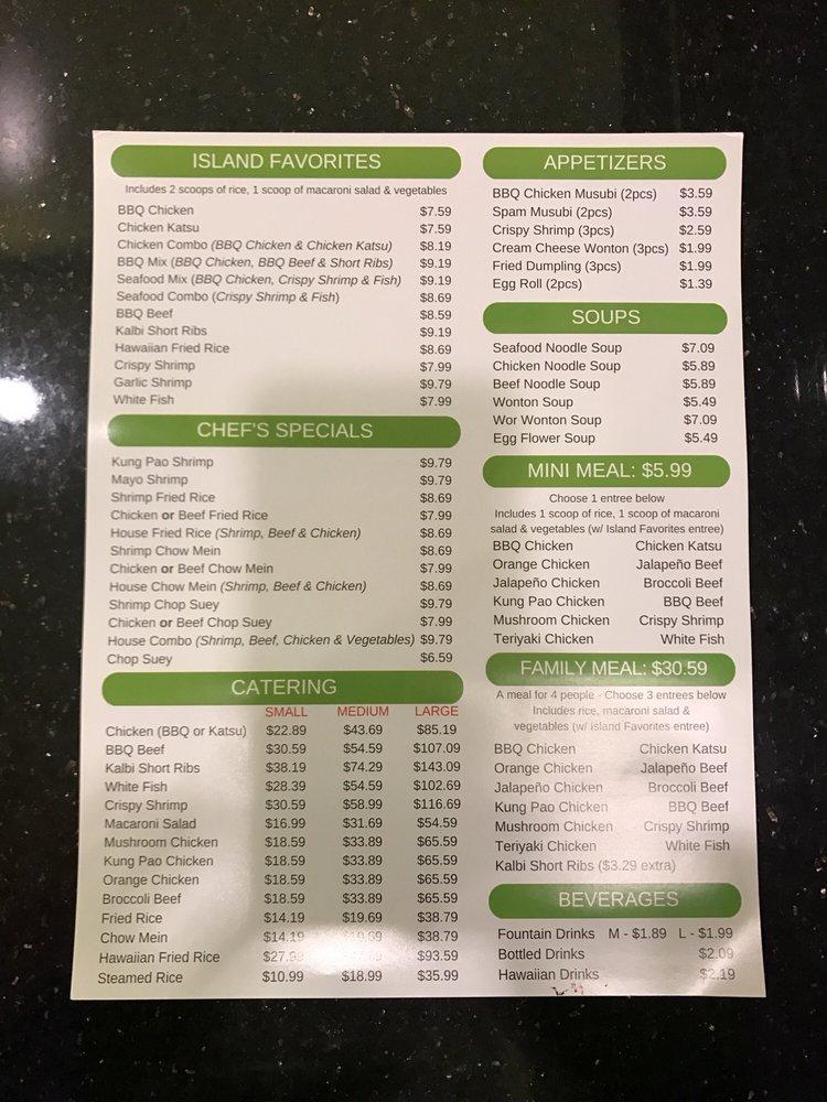 Menu at Wok & Grill restaurant, Chino