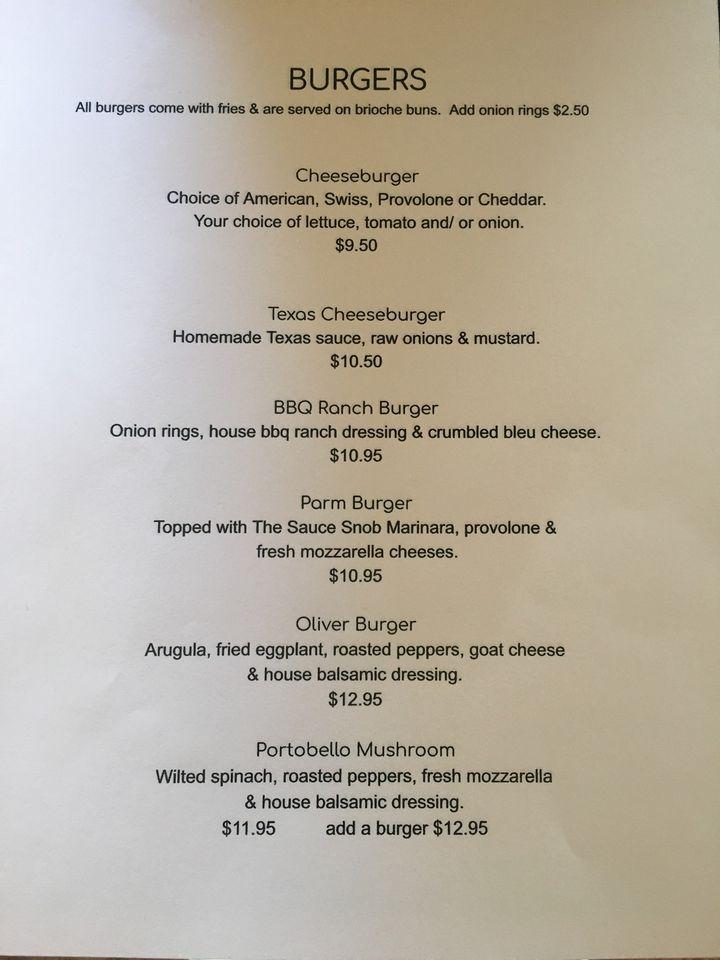 Menu at Cafe Soriano, Blakely