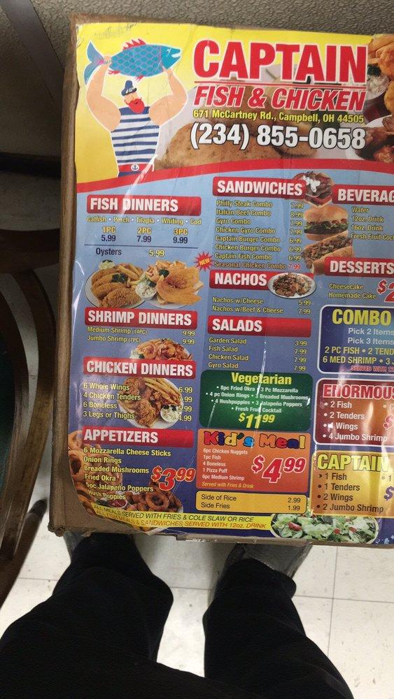 Menu at Captain Fish & Chicken restaurant, Youngstown