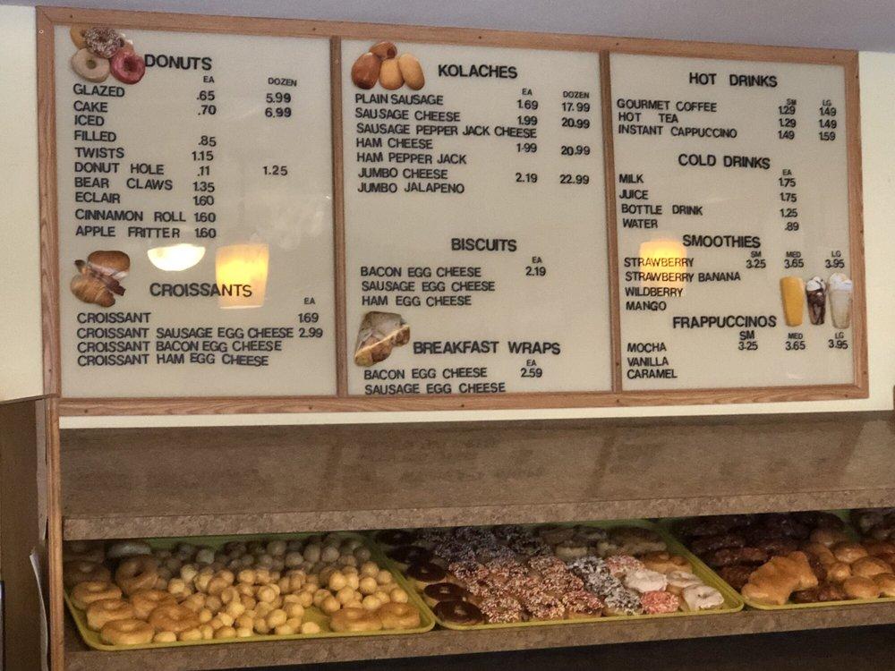 Menu at Sweeties Donuts Sattler restaurant, Canyon Lake, FM2673
