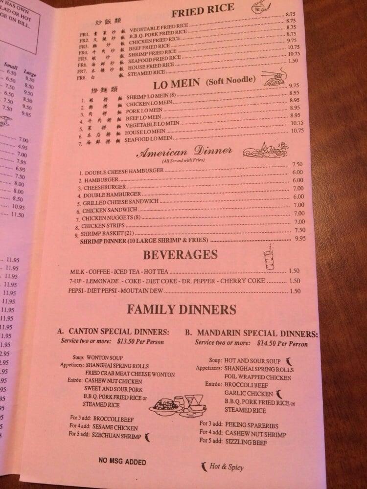 Menu at New Hunan Restaurant, Miles City