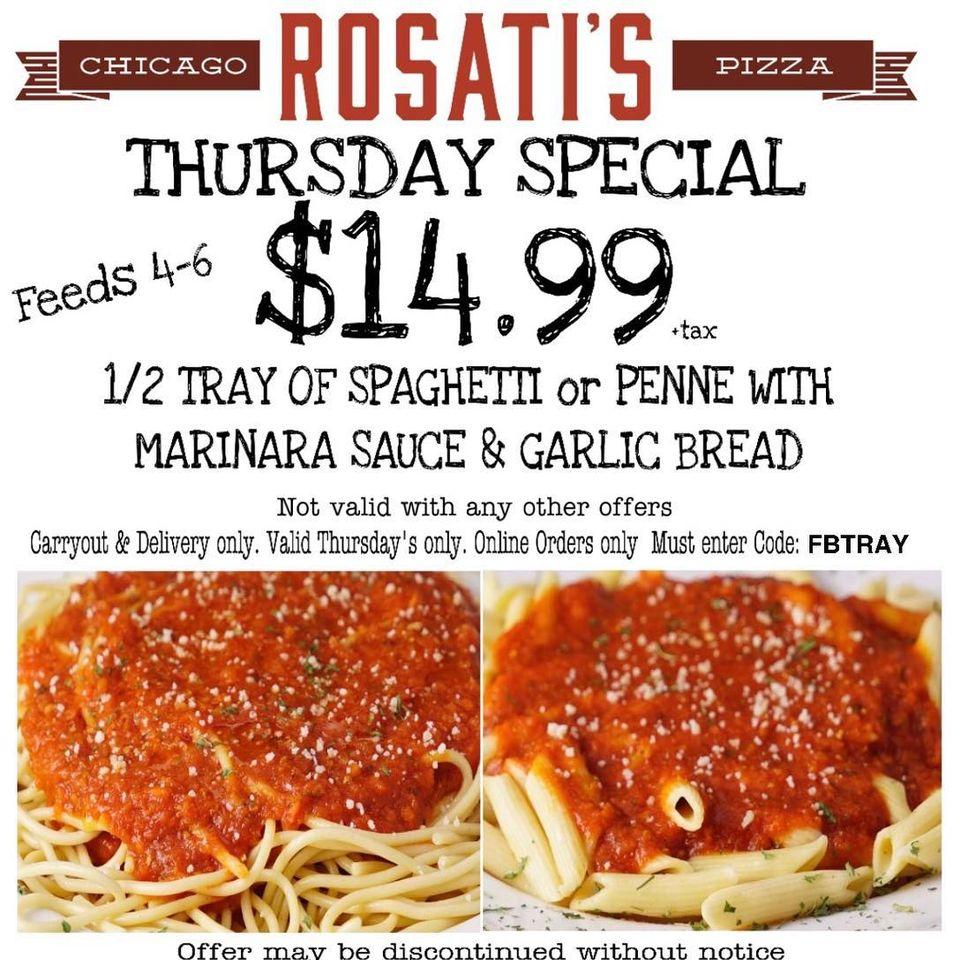 Menu at Rosati’s Pizza pizzeria, Queen Creek