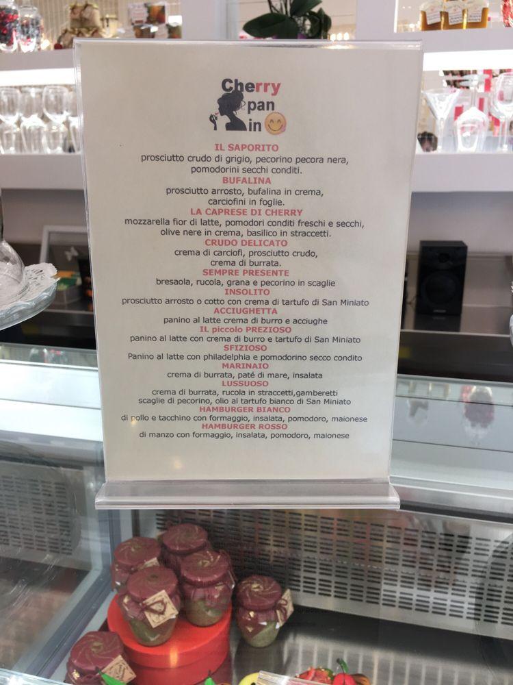 Menu at Cherry Caffè cafe, Florence