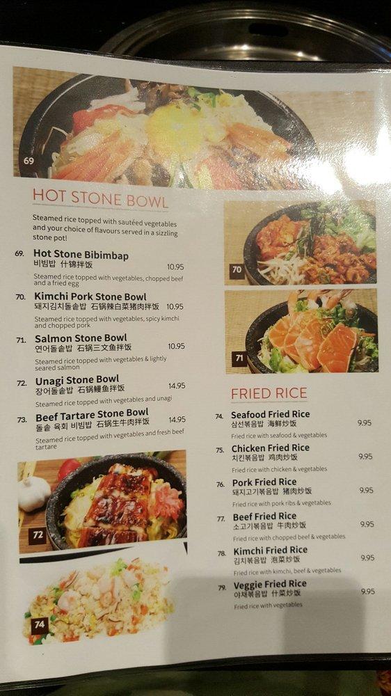 Menu at Chosun Korean BBQ, Vancouver