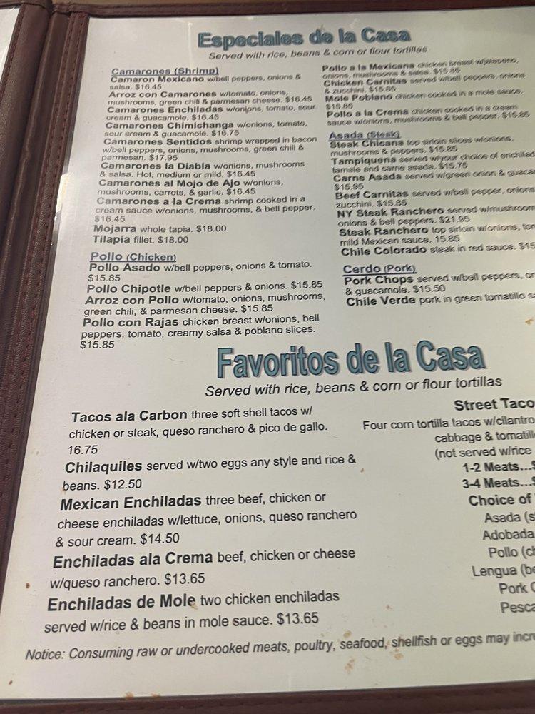 Menu at Los Compas Mexican Restaurant, Cañon City