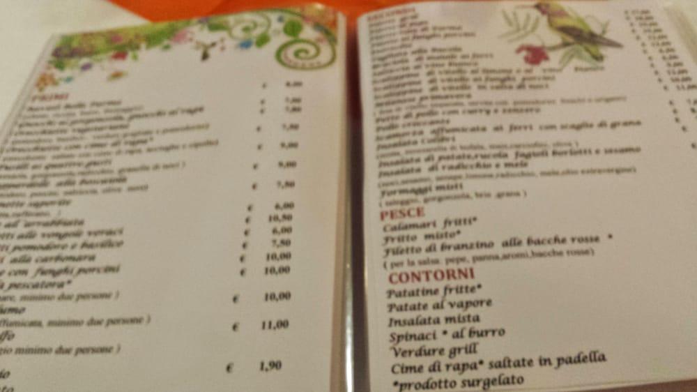 Menu at Colibrì pub & bar, Cadorago