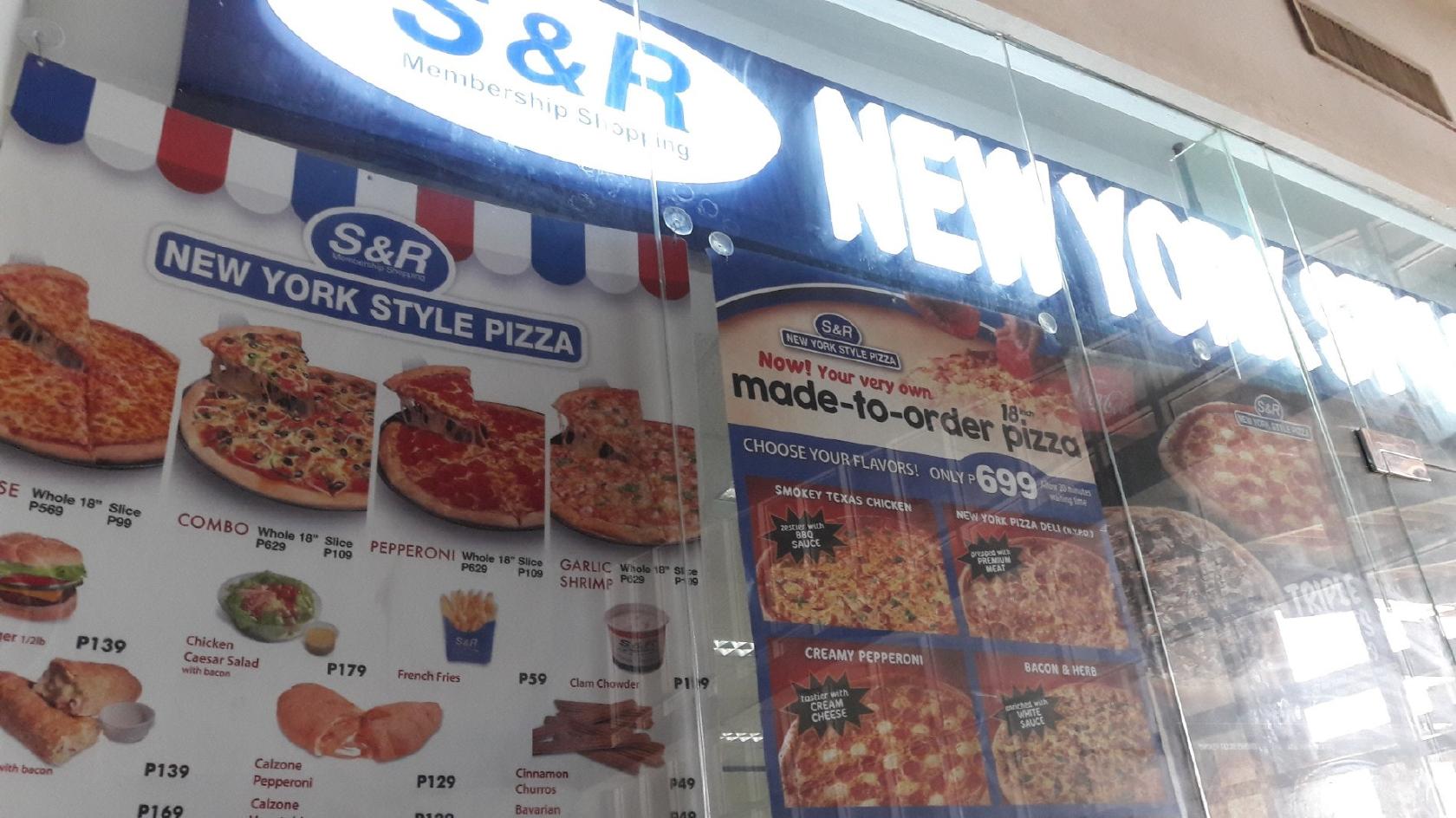 Menu at S&R New York Style Pizza pizzeria, Angeles