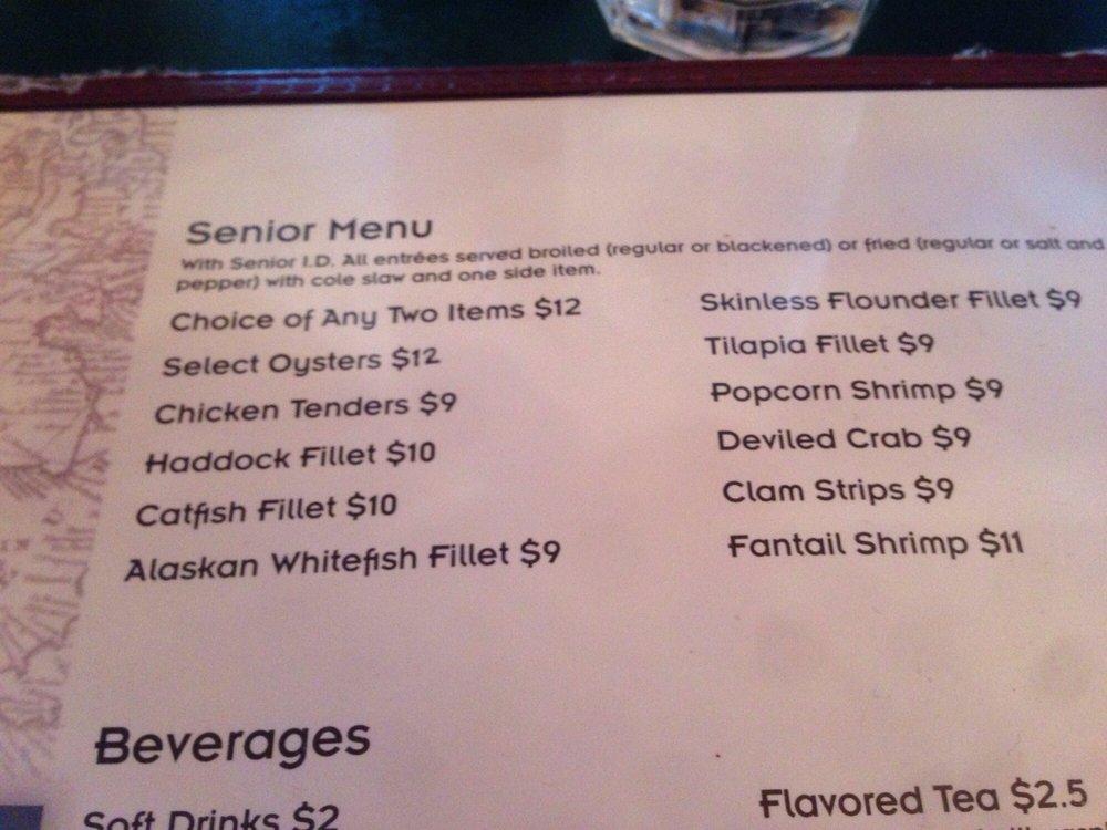 Menu at Captain's Galley restaurant, Dandridge