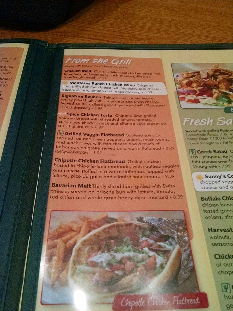 Menu at Sunny Street Cafe, Madison