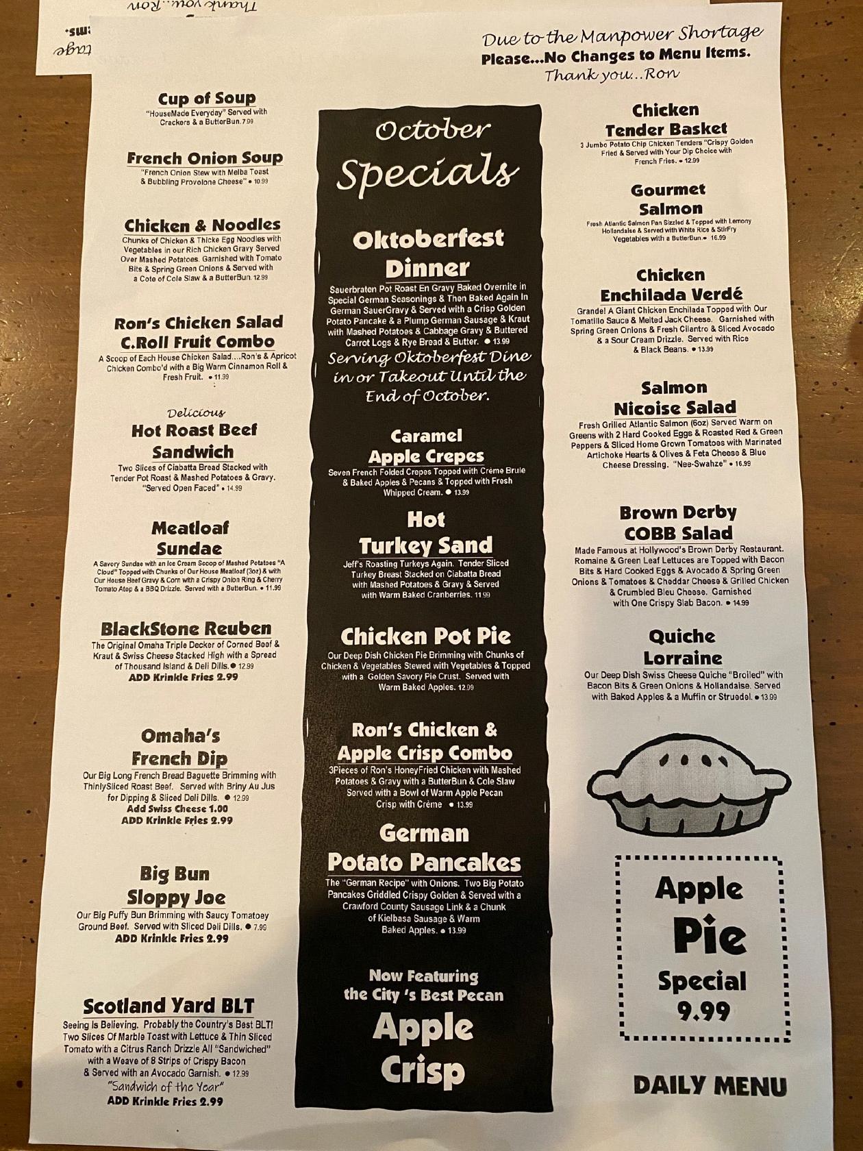 Menu at WheatFields Eatery & Bakery, Omaha, S 103rd St