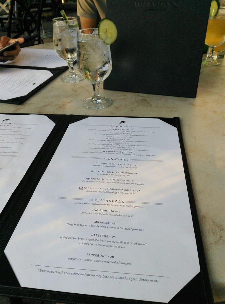 Menu au Braxton's Restaurant & Bar, Saint-Andrews