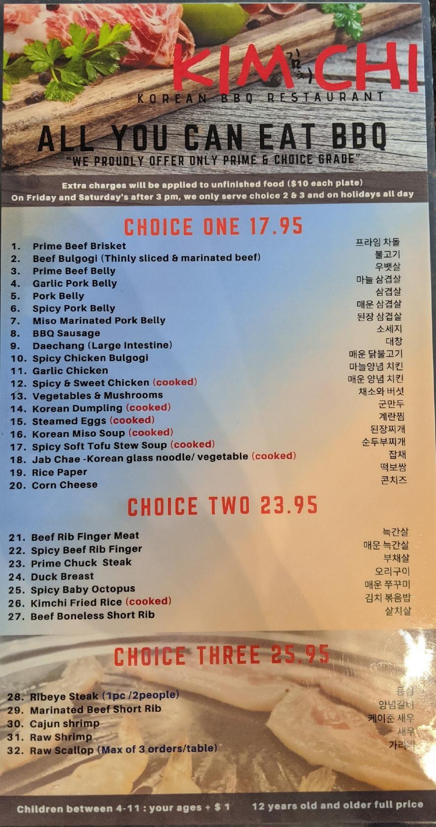 Menu at K-BBQ Simi Valley, Simi Valley