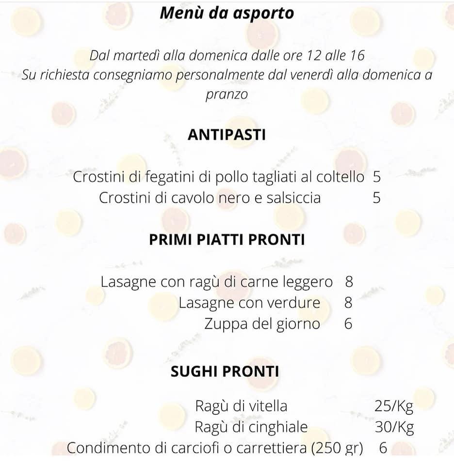 Menu da Trattoria da Giorgio ristorante, Firenze