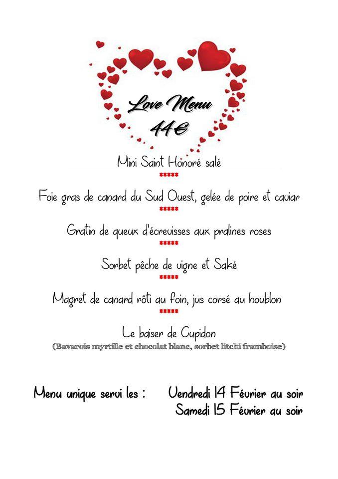Menu at Le Saint Roch restaurant, Vienne
