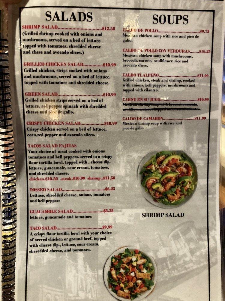Menu at El Salto Mexican Restaurant, Chesterfield