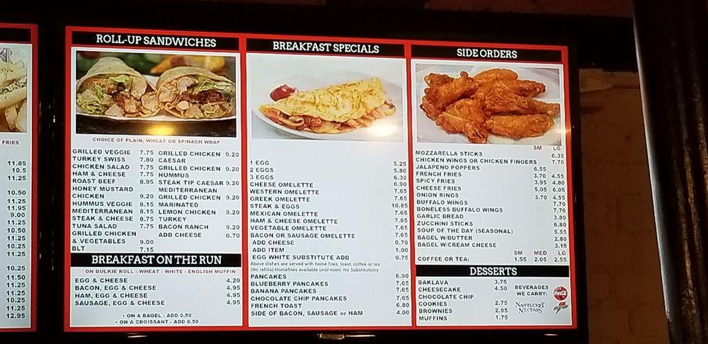 Menu at Half-Shell pizzeria, Cambridge