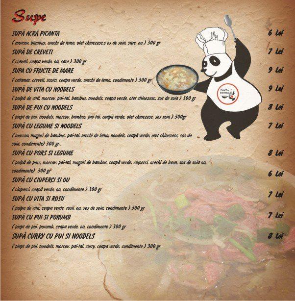 Menu at Panda Express, Constanța