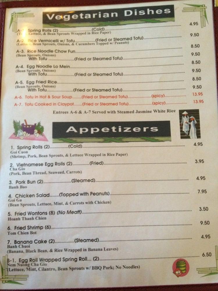 Menu at Saigon Cafe, Santa Fe